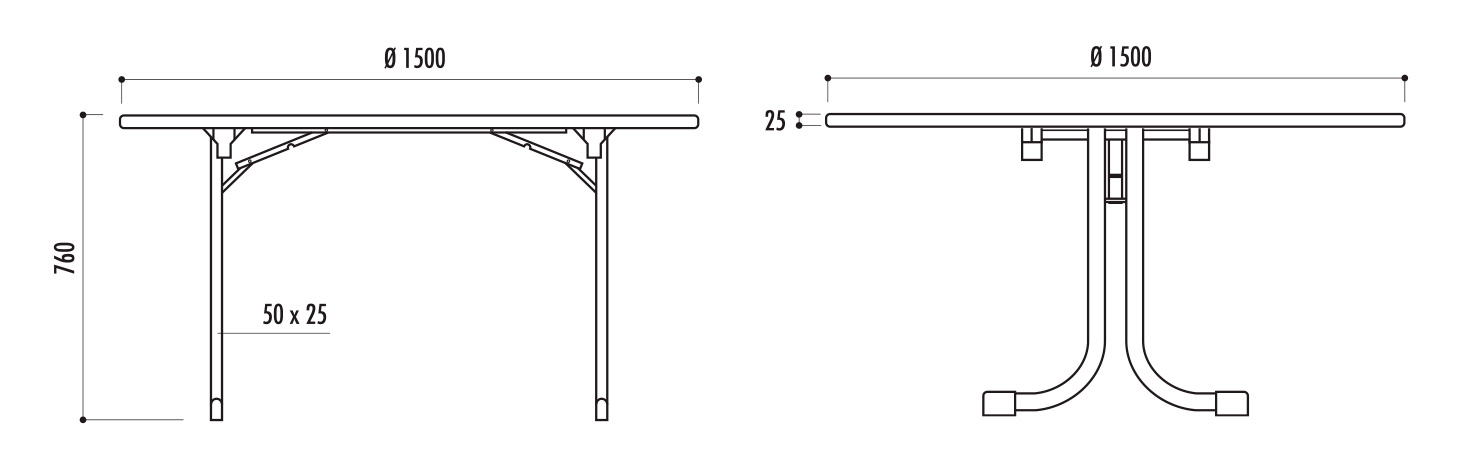 Table ronde pliante Vendée, table de collectivité - Leader Équipements