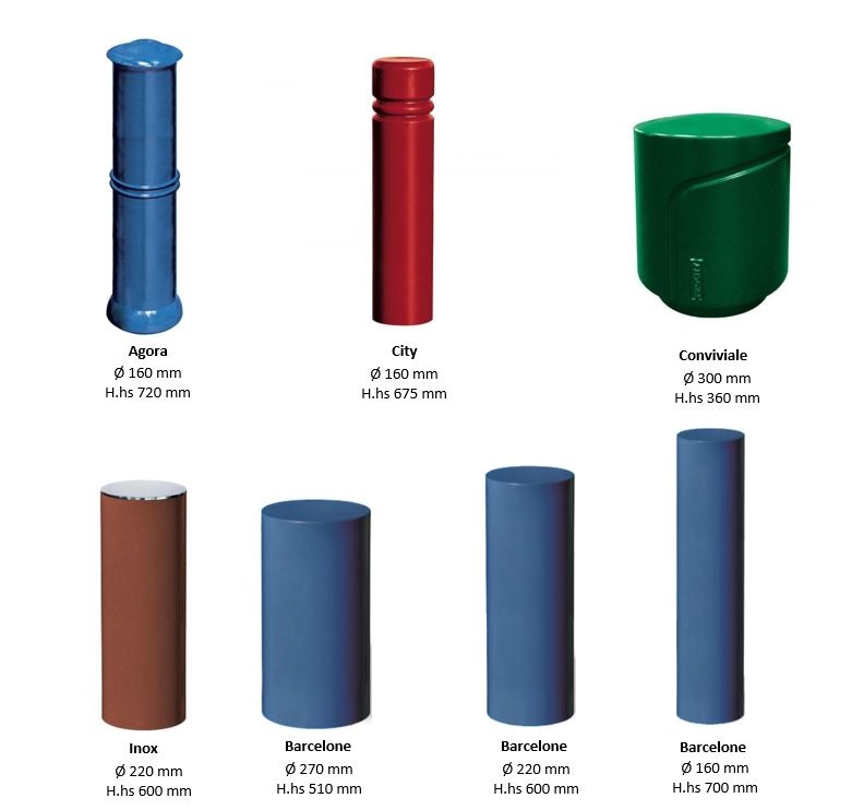 Borne de ville fixe, borne urbaine en acier, borne de ville pour zone ...